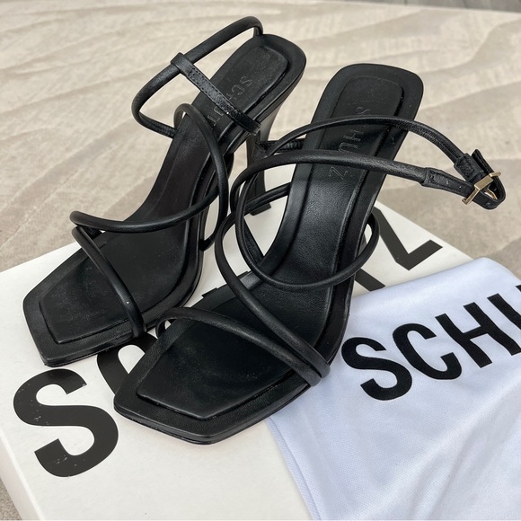 SCHUTZ | Shoes | Schutz Lovi Black Strappy Heeled Sandals | Poshmark